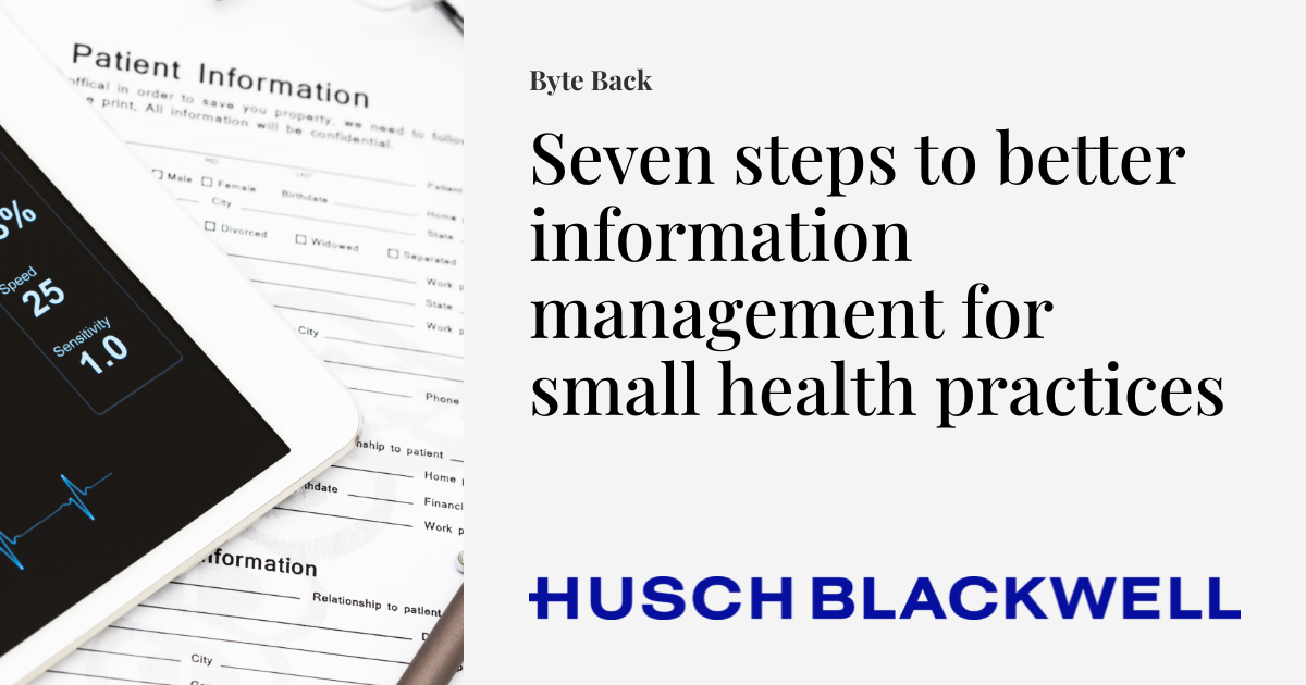 Seven steps to better information management for small health practices ...