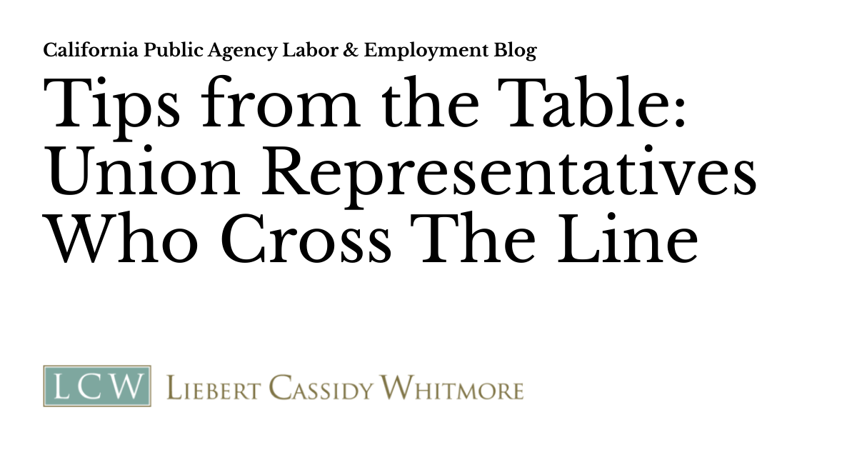 Tips from the Table: Union Representatives Who Cross The Line ...