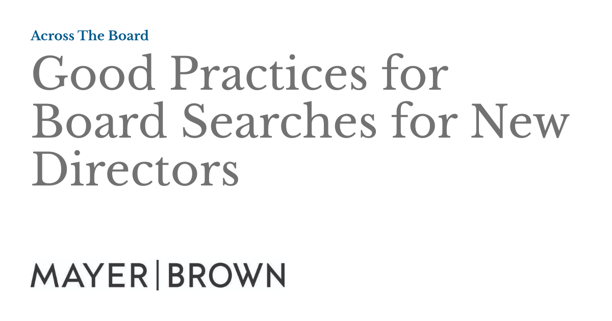 Good Practices for Board Searches for New Directors | Across The Board