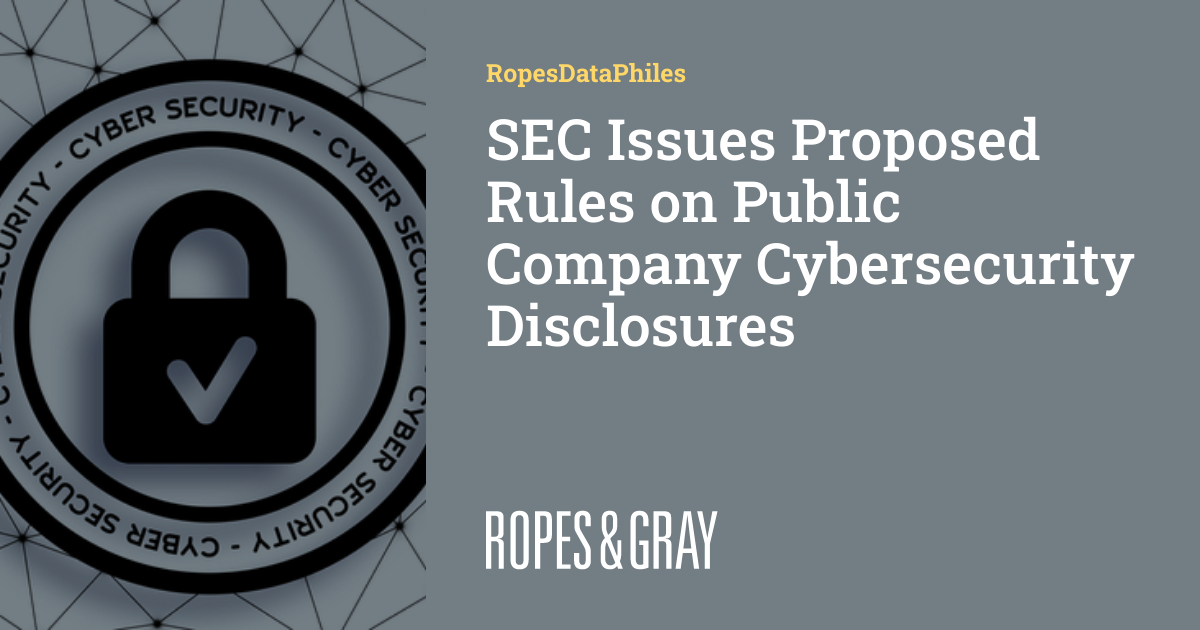 SEC Issues Proposed Rules on Public Company Cybersecurity Disclosures ...