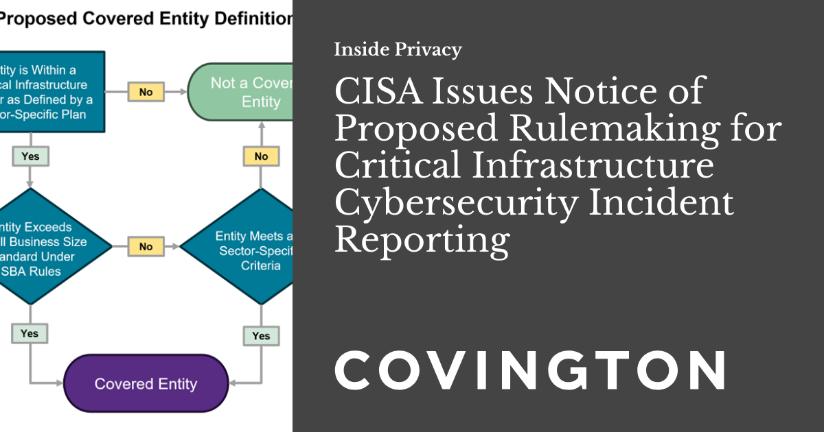 CISA Issues Notice of Proposed Rulemaking for Critical Infrastructure ... CISA Issues Notice of Proposed Rulemaking for Critical Infrastructure ...