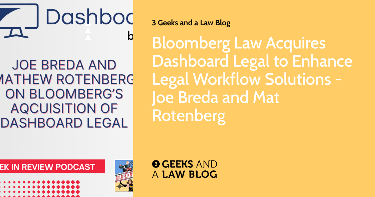 Bloomberg Law Acquires Dashboard Legal to Enhance Legal Workflow ...