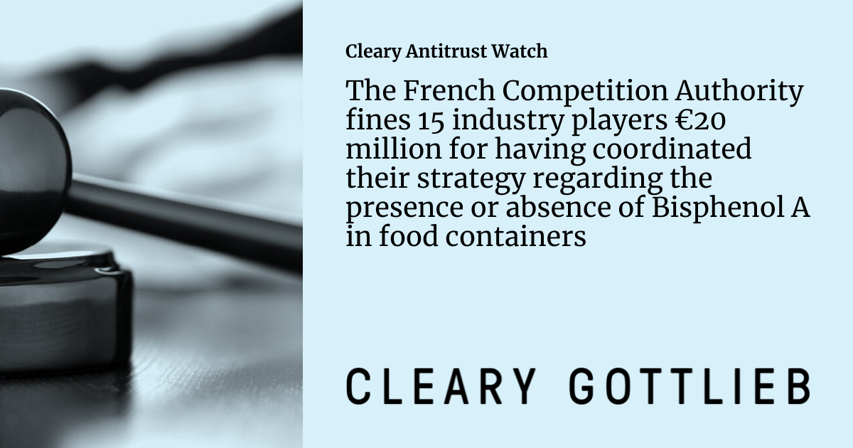 The French Competition Authority fines 15 industry players €20 million ...