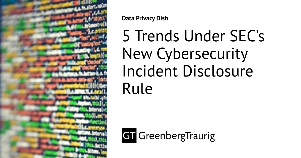 5 Trends Under SEC’s New Cybersecurity Incident Disclosure Rule | Data ...