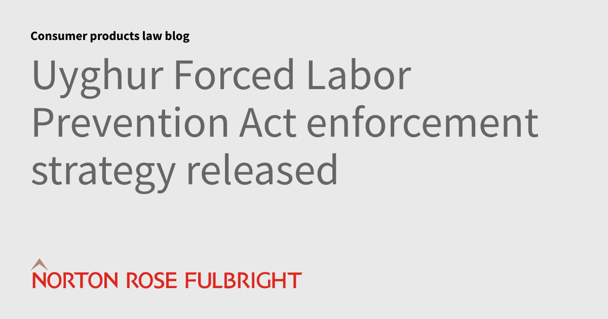 Uyghur Forced Labor Prevention Act enforcement strategy released ...