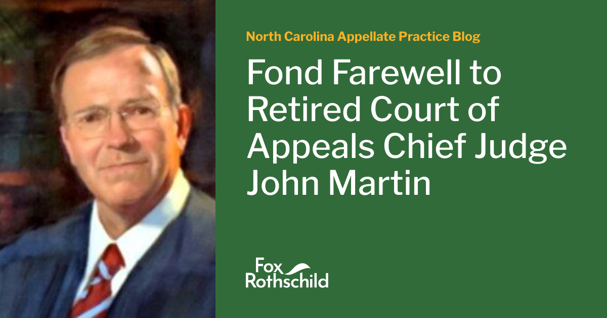 Fond Farewell to Retired Court of Appeals Chief Judge John Martin ...
