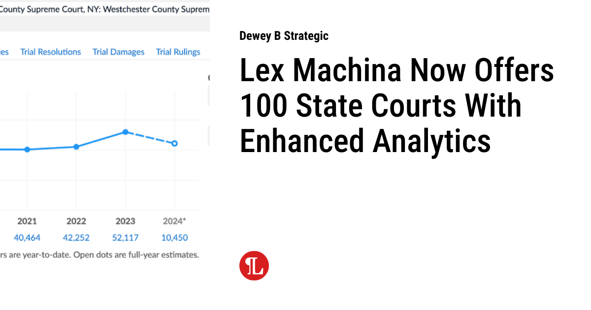 Lex Machina Now Offers 100 State Courts With Enhanced Analytics | Dewey ...