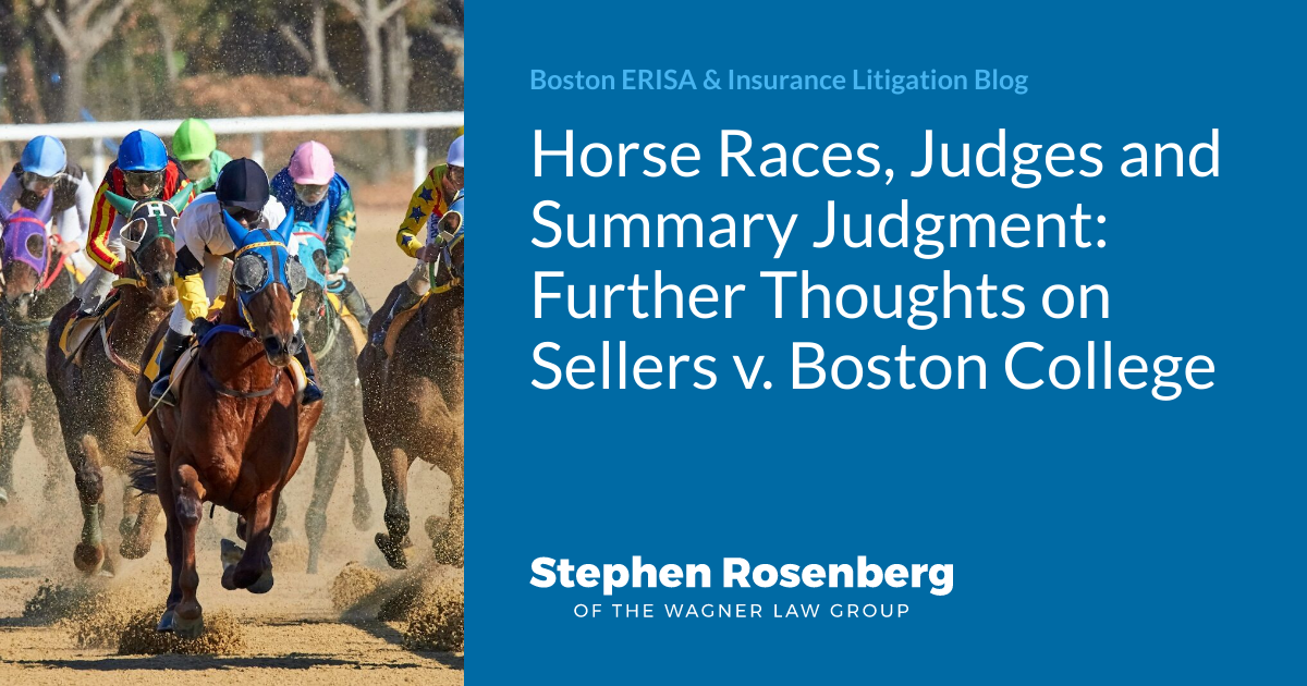 Horse Races, Judges and Summary Judgment: Further Thoughts on Sellers v ...