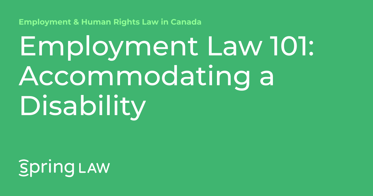 Employment Law 101: Accommodating a Disability | Employment & Human ...