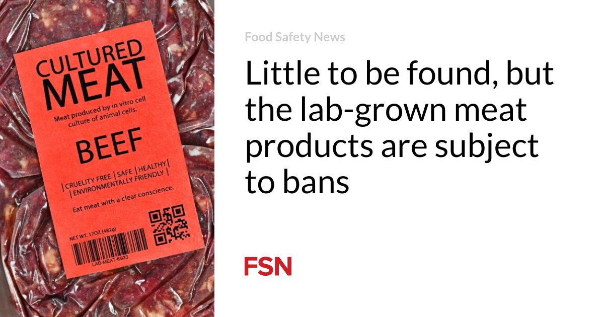 Little to be found, but the lab-grown meat products are subject to bans ...