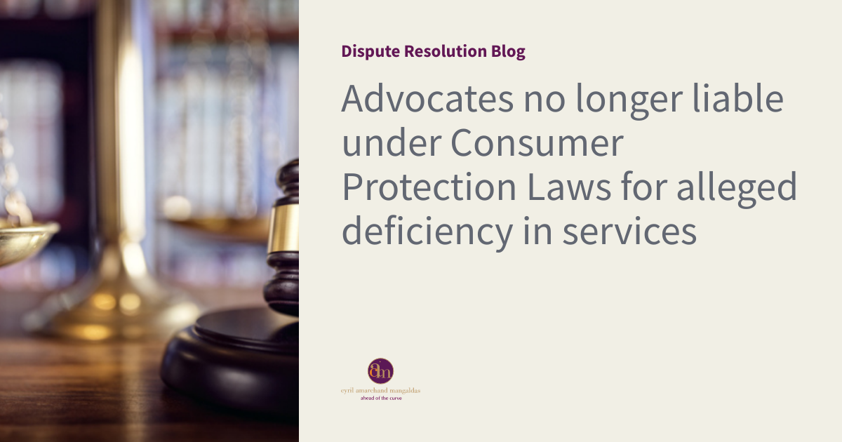 Advocates no longer liable under Consumer Protection Laws for alleged ...