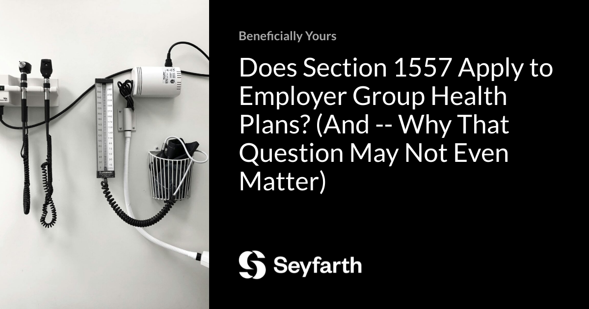 Does Section 1557 Apply to Employer Group Health Plans? (And -- Why ...