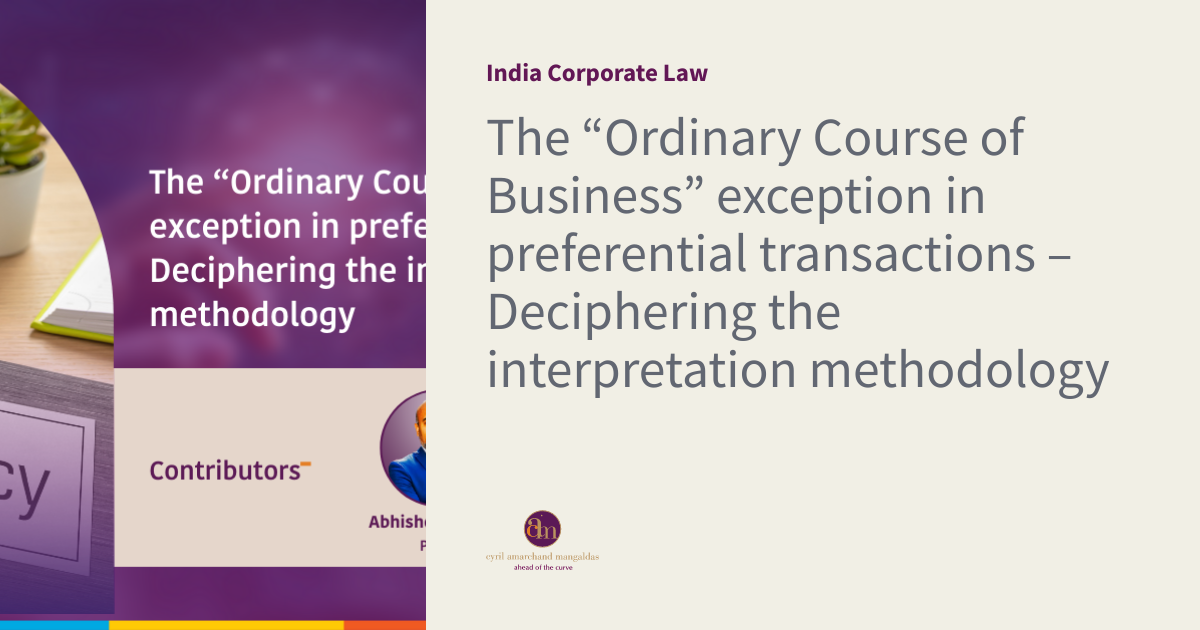 The “Ordinary Course of Business” exception in preferential ...