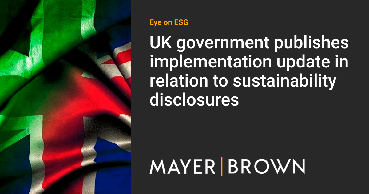 UK government publishes implementation update in relation to ...