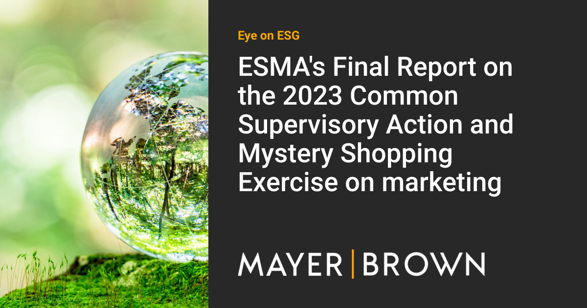ESMA's Final Report on the 2023 Common Supervisory Action and Mystery ...