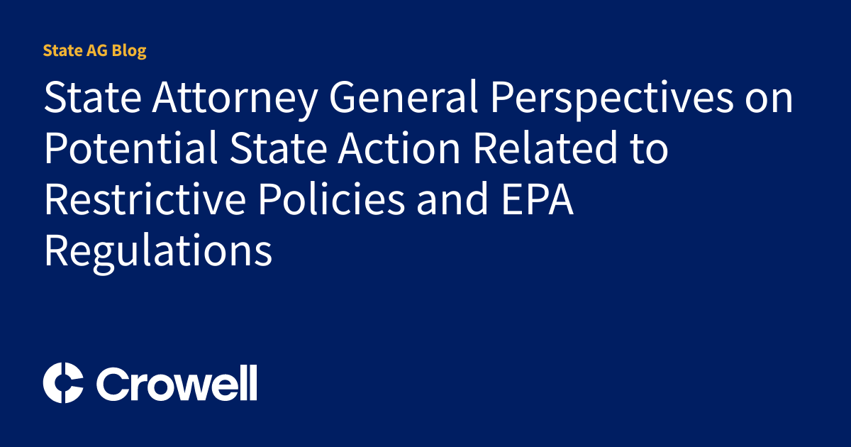 State Attorney General Perspectives on Potential State Action Related ...