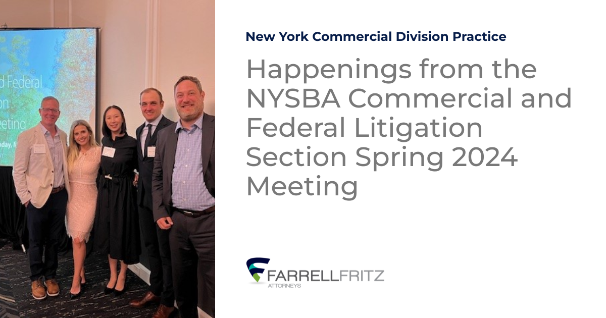 Happenings from the NYSBA Commercial and Federal Litigation Section ...