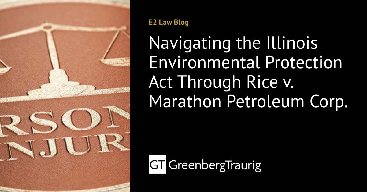 Navigating the Illinois Environmental Protection Act Through Rice v ...