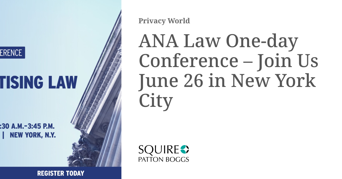 ANA Law One-day Conference – Join Us June 26 in New York City | Privacy ...