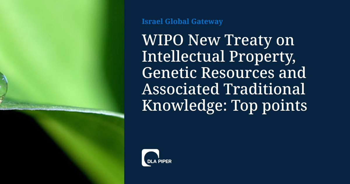 WIPO New Treaty on Intellectual Property, Genetic Resources and ...