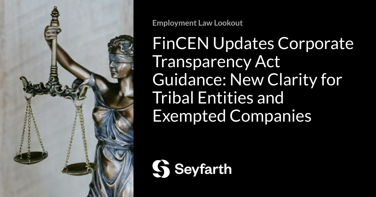 FinCEN Updates Corporate Transparency Act Guidance: New Clarity for ...