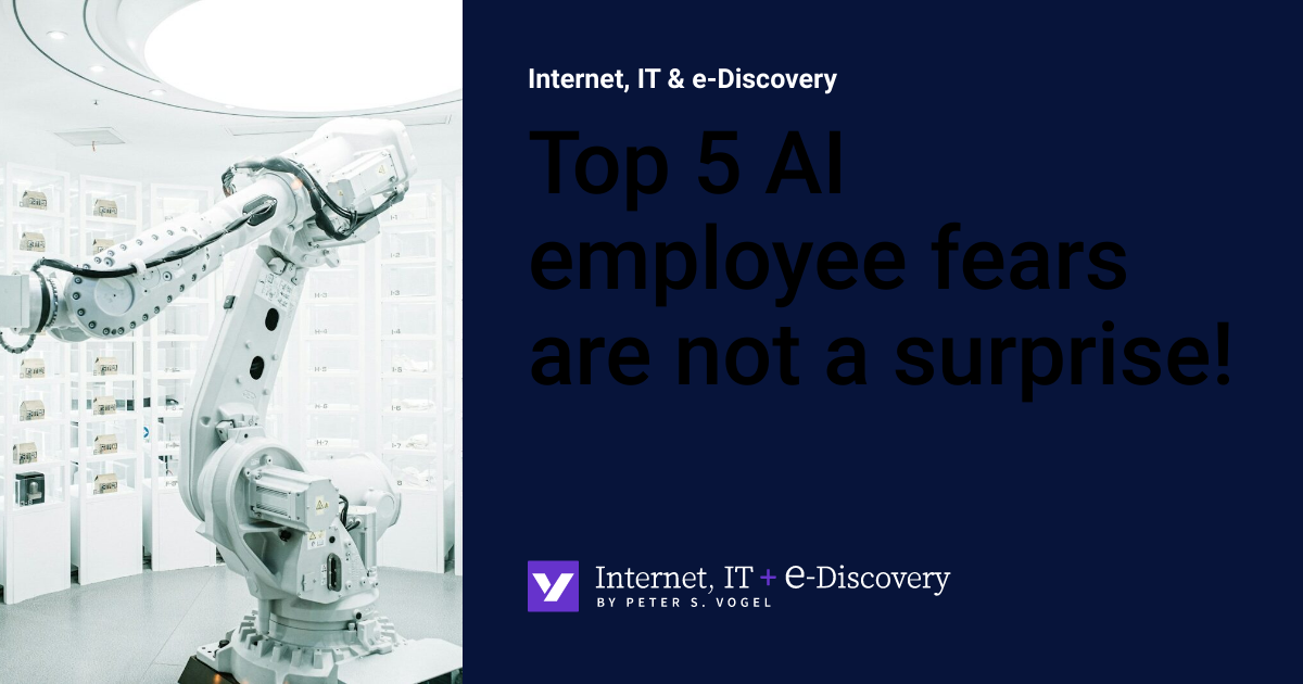 Top 5 AI employee fears are not a surprise! | Internet, IT & e-Discovery