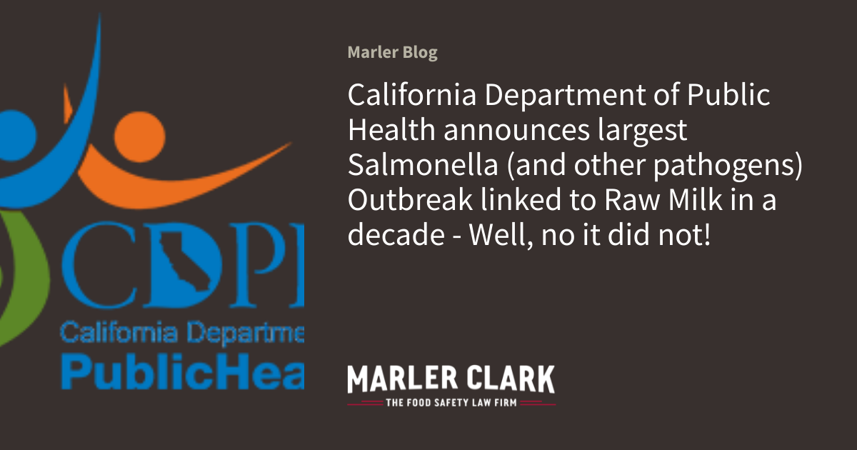 California Department of Public Health announces largest Salmonella ...