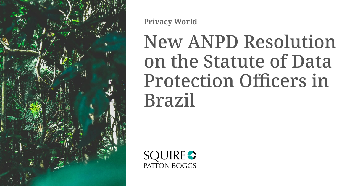 New ANPD Resolution on the Statute of Data Protection Officers in ...
