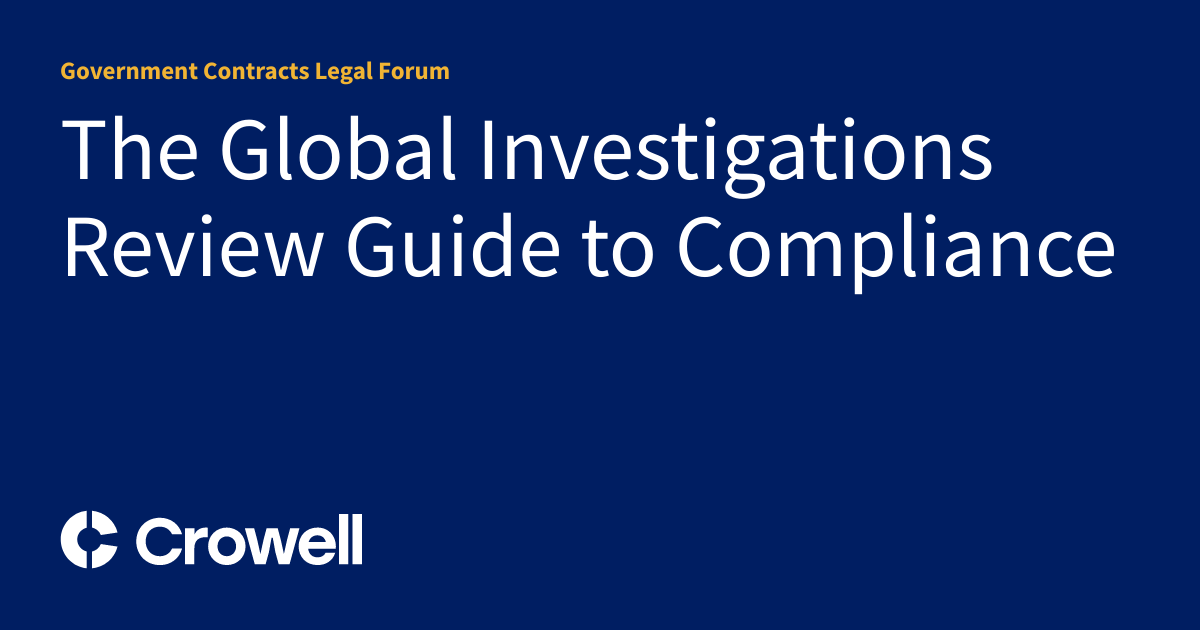 The Global Investigations Review Guide to Compliance | Government ...