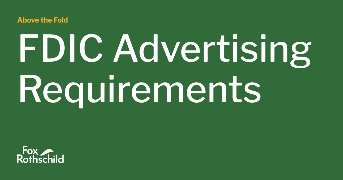 FDIC Advertising Requirements | Above the Fold