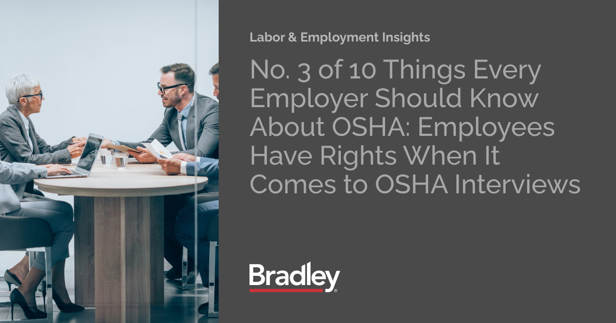 No. 3 of 10 Things Every Employer Should Know About OSHA: Employees ...