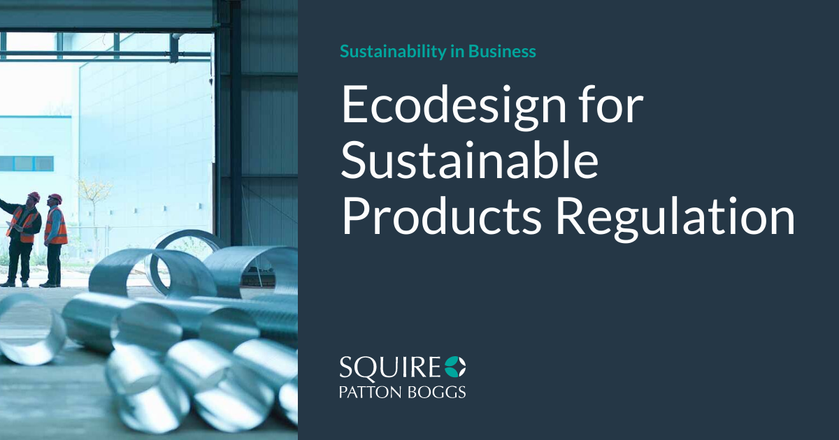 Ecodesign for Sustainable Products Regulation | Sustainability in Business