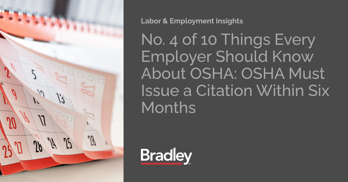 No. 4 of 10 Things Every Employer Should Know About OSHA: OSHA Must ...