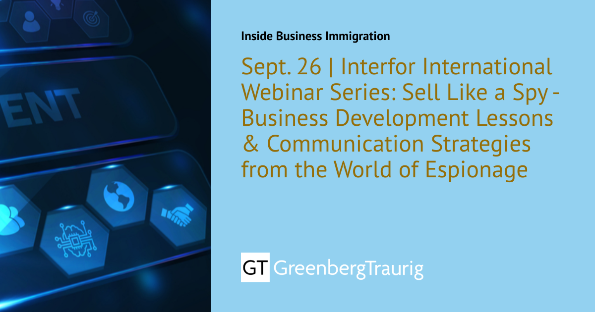 Sept. 26 | Interfor International Webinar Series: Sell Like a Spy ...