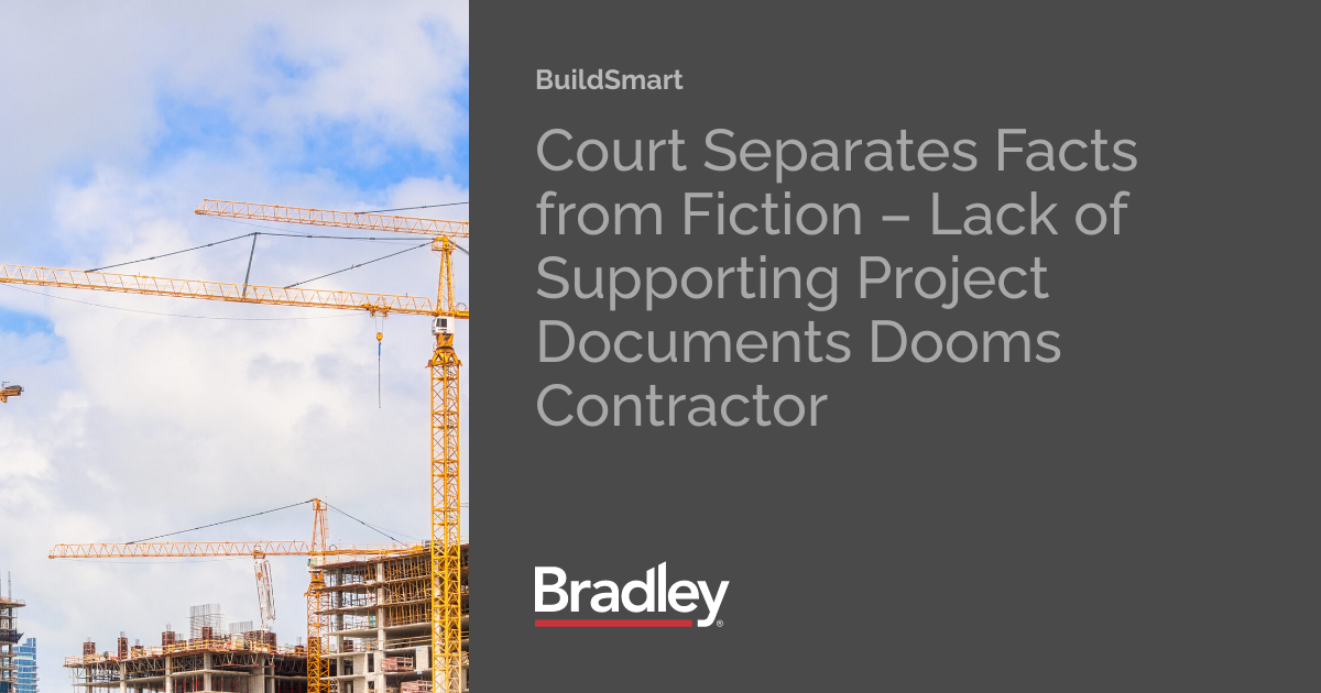 Court Separates Facts from Fiction – Lack of Supporting Project ...