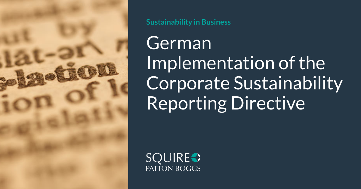German Implementation of the Corporate Sustainability Reporting ...