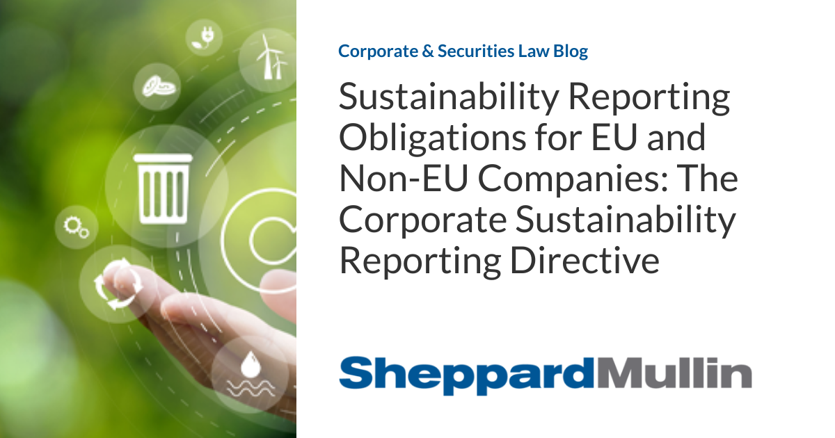 Sustainability Reporting Obligations for EU and Non-EU Companies: The Corporate Sustainability ...