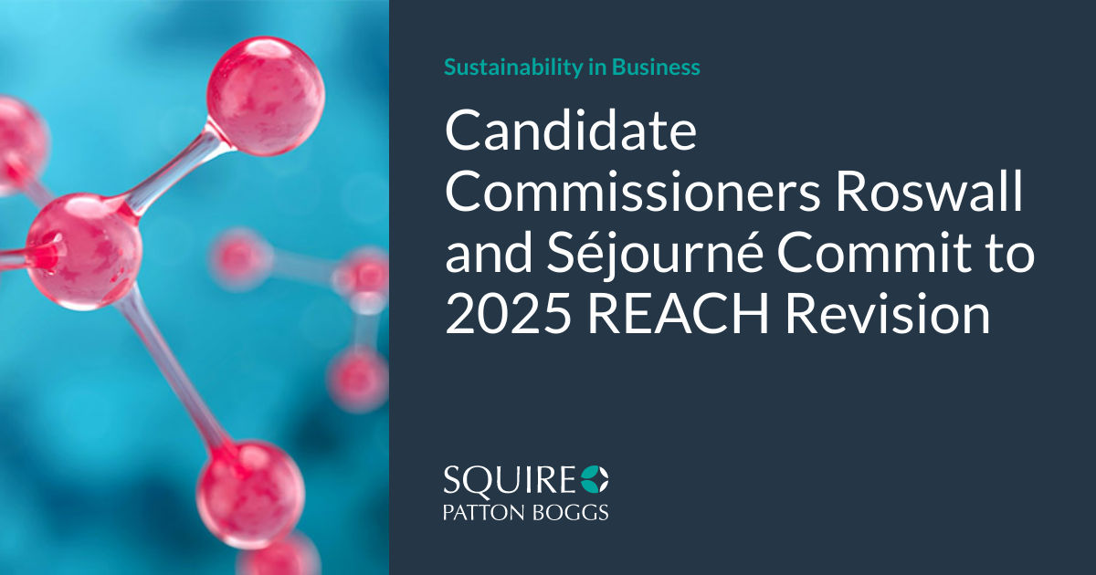 Candidate Commissioners Roswall and Séjourné Commit to 2025 REACH ...