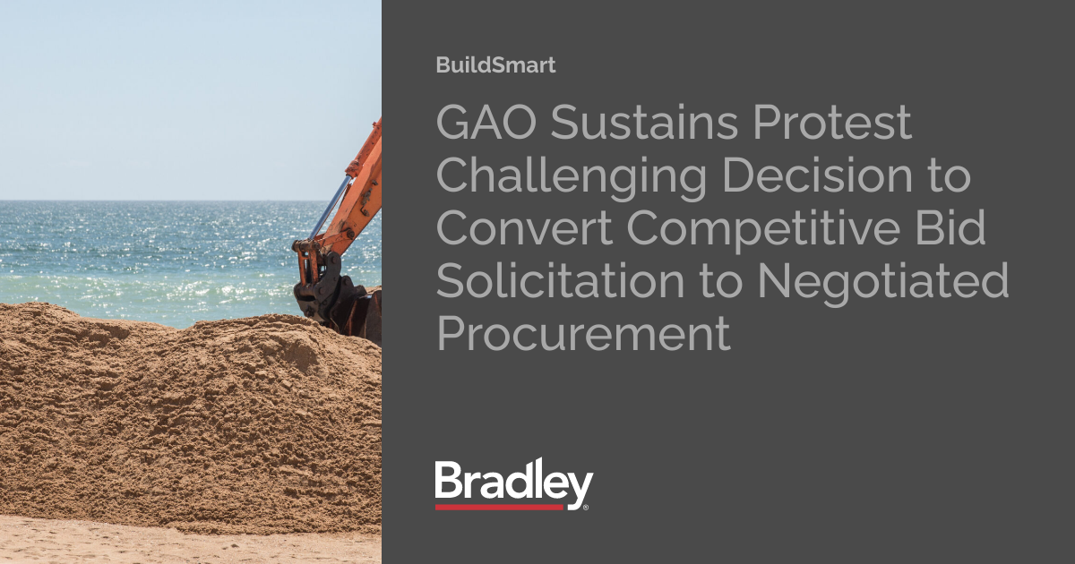 GAO Sustains Protest Challenging Decision to Convert Competitive Bid ...