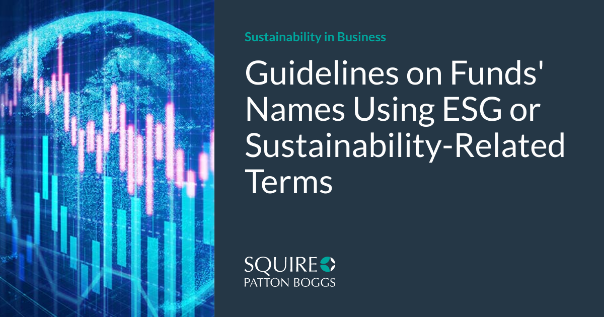 Guidelines on Funds' Names Using ESG or Sustainability-Related Terms ...