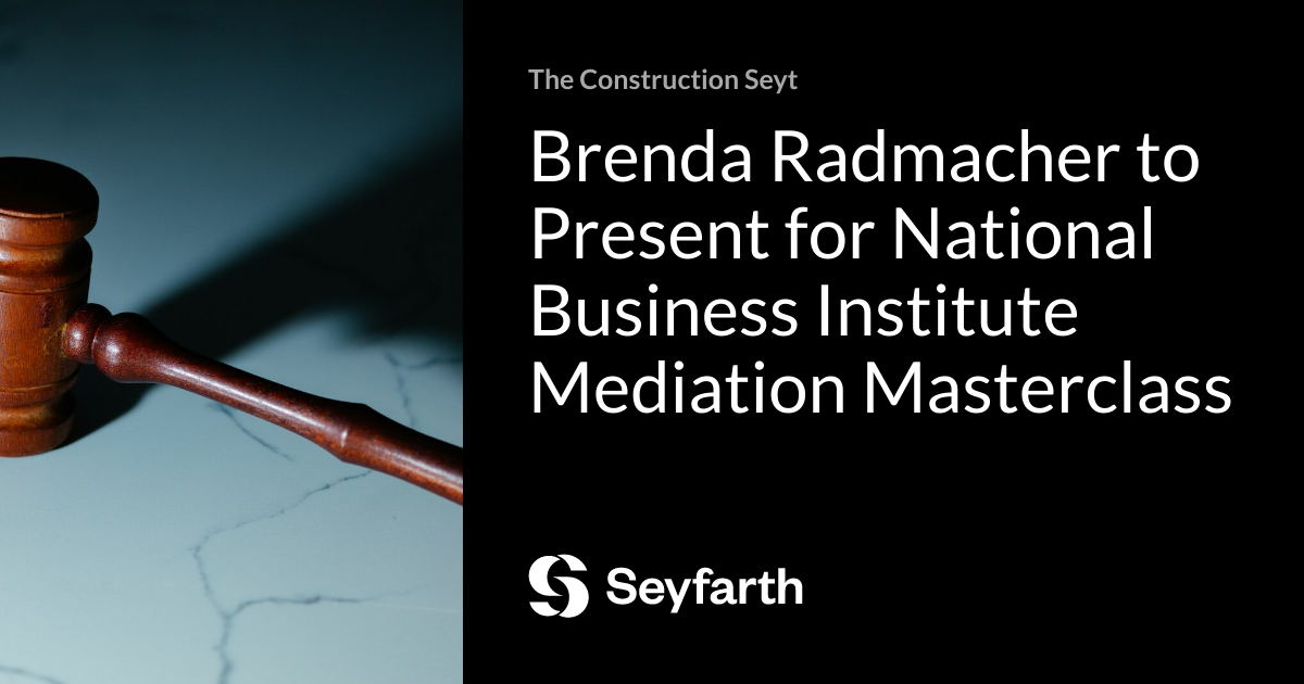 Brenda Radmacher to Present for National Business Institute Mediation ...