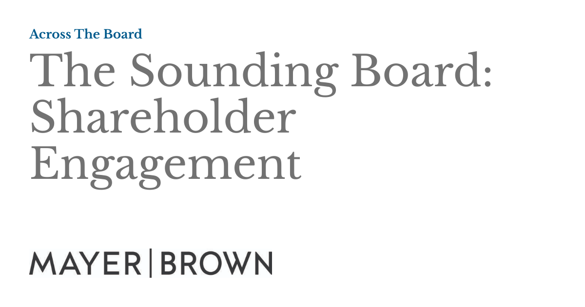 The Sounding Board: Shareholder Engagement | Across The Board