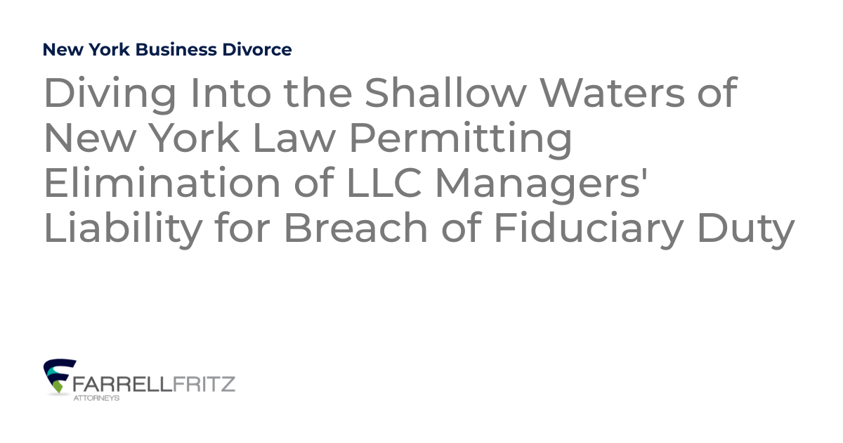 Diving Into the Shallow Waters of New York Law Permitting Elimination ...