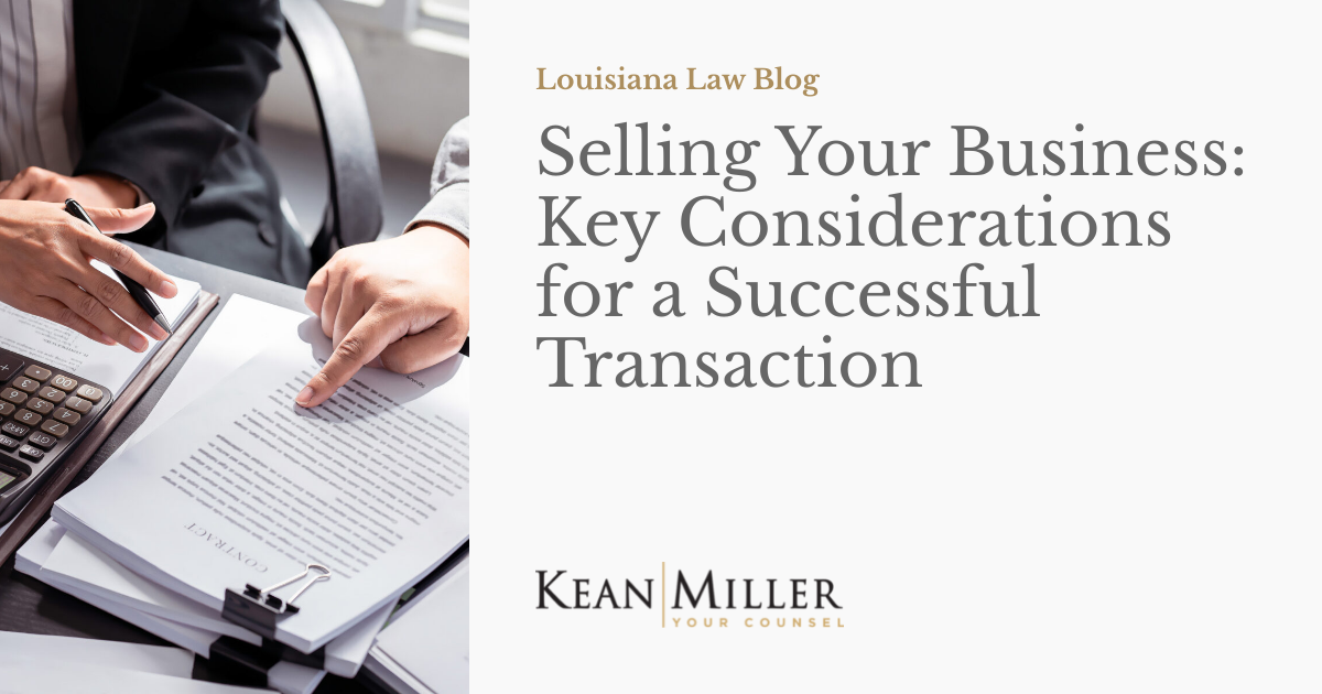 Selling Your Business: Key Considerations for a Successful Transaction ...
