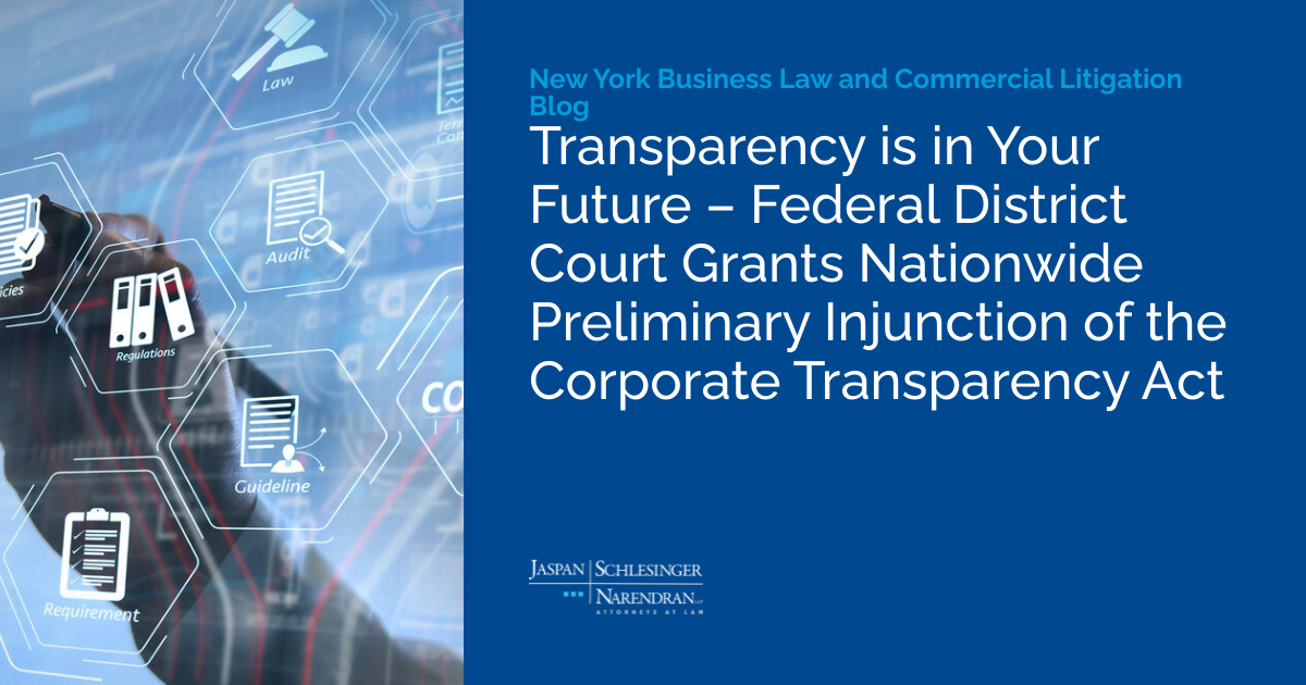 Transparency is in Your Future – Federal District Court Grants ...