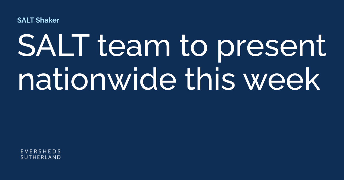 SALT team to present nationwide this week | SALT Shaker