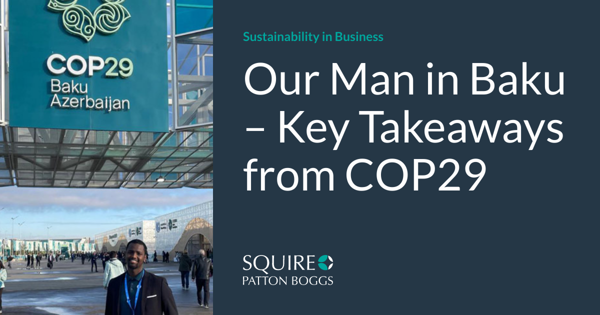 Our Man in Baku – Key Takeaways from COP29 | Sustainability in Business