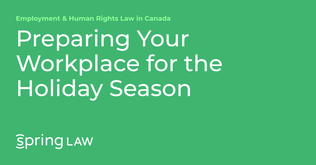 Preparing Your Workplace for the Holiday Season | Employment & Human ...