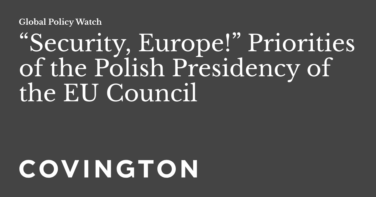 “Security, Europe!” Priorities of the Polish Presidency of the EU ...