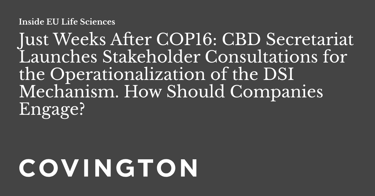 Just Weeks After COP16: CBD Secretariat Launches Stakeholder ...